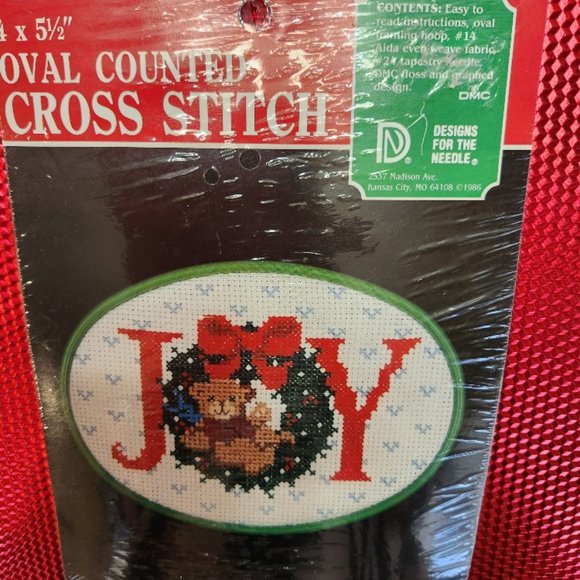 Accents | Joy Bear Oval Counted Cross Stitch | Poshmark